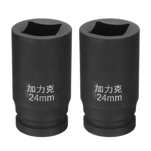 2pcs 4 Point Square Socket 3/4" Drive 24mm Metric 40CR Impact Wheel ...