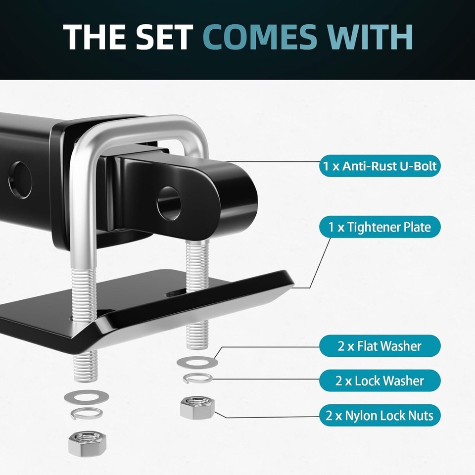 2″ Trailer Lock Down Hitch Tightener Stabilizer Heavy Duty Anti Rattle ...