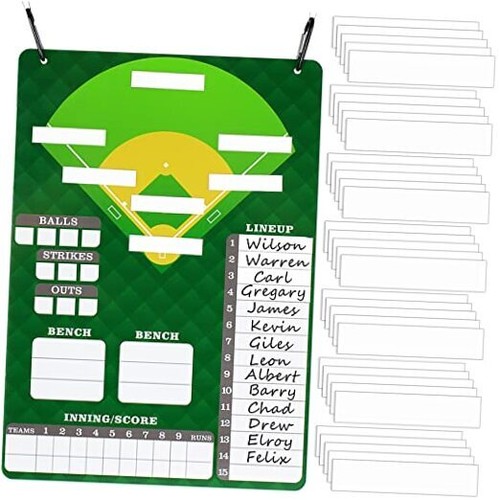Magnetic Dugout Board Baseball Magnet Board with 60 Lineup Cards ...