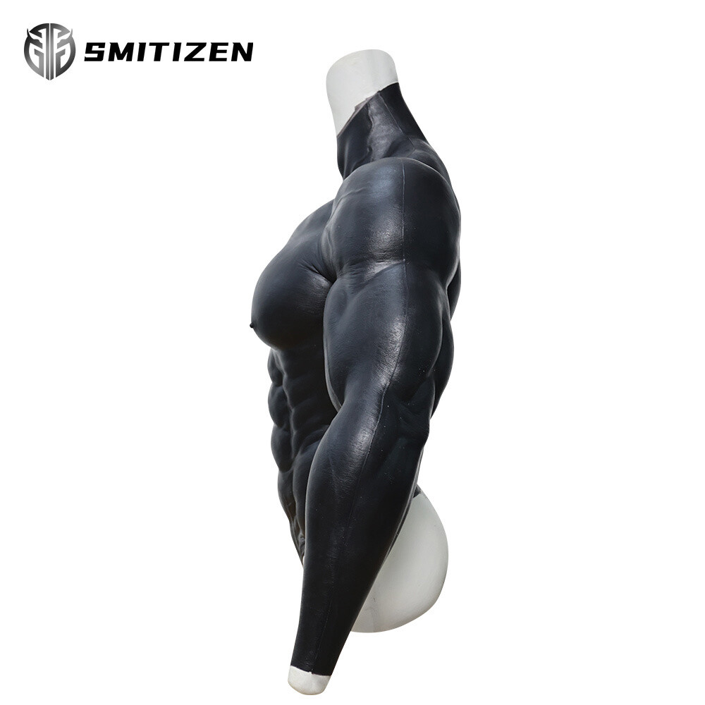 SMITIZEN Upgraded Silicone Fake Chest Muscle Body Suit Abdomen Cosplay ...