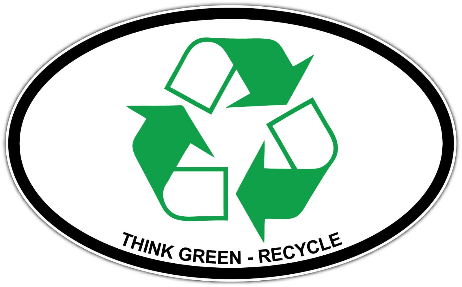 Think Green Recycle Oval Car Bumper Vinyl Sticker Decal 6"X4" | eBay