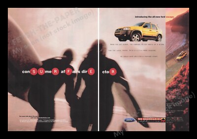 Ford Escape 2000s Print Advertisement Ad (2 pages) 2001 Surfers "No ...