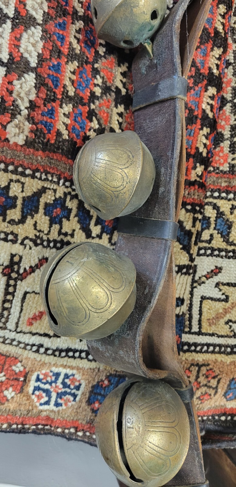 ANTIQUE HORSE SLEIGH BELLS 7'6" HUGE GRADUATED 15 BELLS 3 1/4" TO 2 1/4 ...