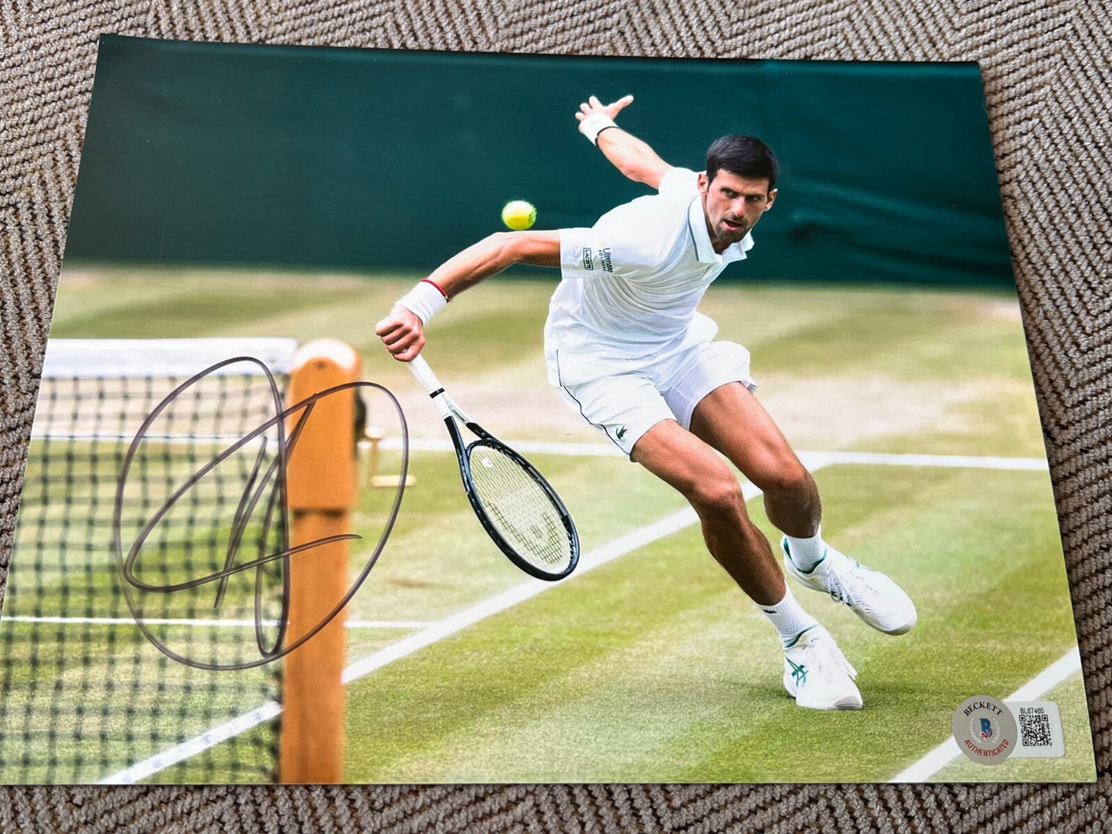 NOVAK DJOKOVIC SIGNED AUTOGRAPH 8x10 PHOTO WIMBLEDON TENNIS BECKETT BAS ...