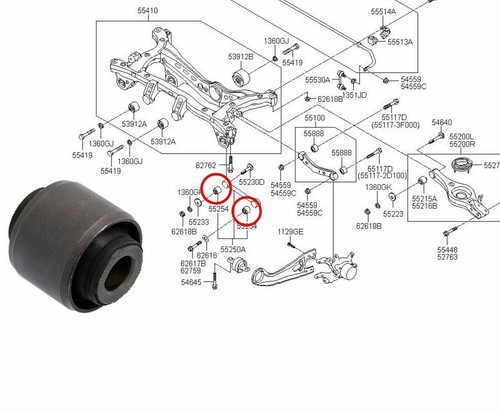 Rear Lower Control Arm Bush for Hyundai Tucson, ix35, Kia Sorento ...