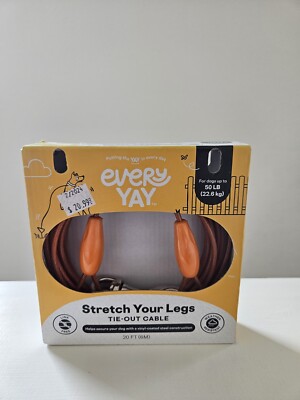 Every Yay Stretch Your Legs Tie Out Cable For Dogs 20ft Up To 50Lbs ...