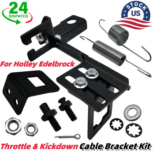 Steel For Holley Edelbrock Throttle/Kickdown Cable Bracket w/Spring ...