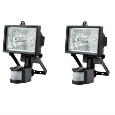 2x 500W Outdoor Security Light Halogen Floodlight Motion Sensor Door ...