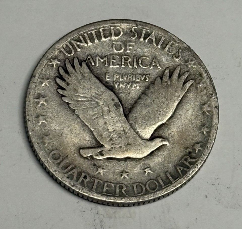 VG 1918-P Standing Liberty Silver Quarter, Original Very Good 25c U.S ...