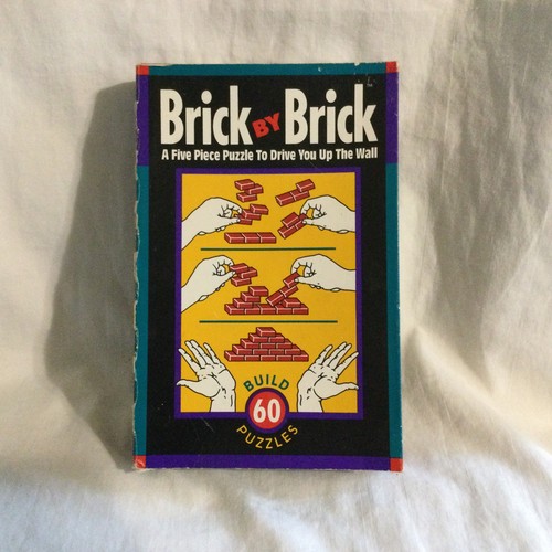 Vintage 1992 Brick by Brick Building Puzzle Game Binary Arts 60 Puzzles ...