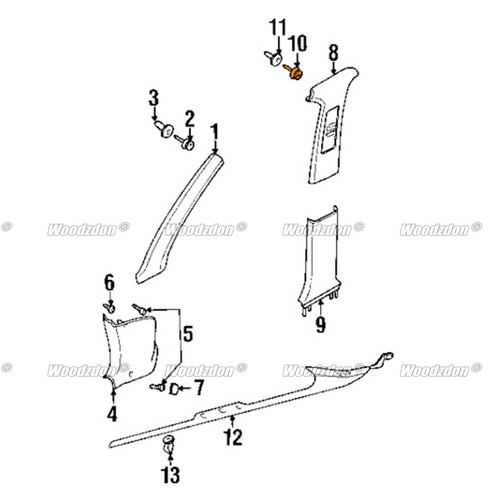 50 Interior Trim Panel/Pillar Trim Clip Nylon Fastener For Audi For VW ...