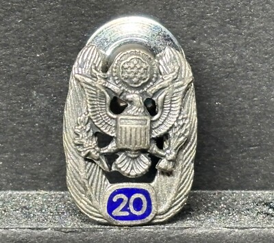 U.S. Army 20 Years of Service Button Hole Pin | eBay