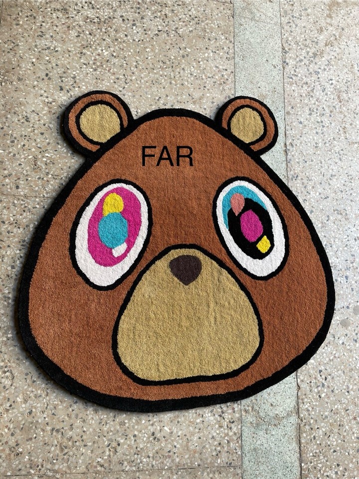 Hand Tufted Rug kanye west graduation Bear Shape Wool Area Rug - Brown ...