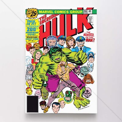 Incredible Hulk #200 Poster Canvas Superhero Marvel Comic Book Print | eBay