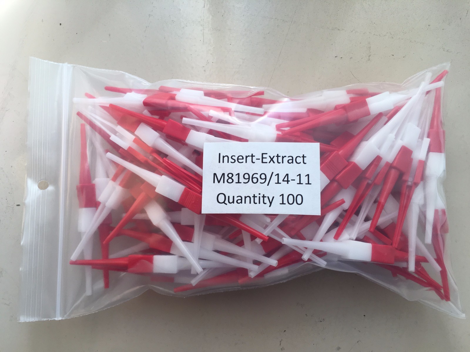 100 New Aiconics M81969/14-11 Insertion Extraction Tool Red White FREE ...