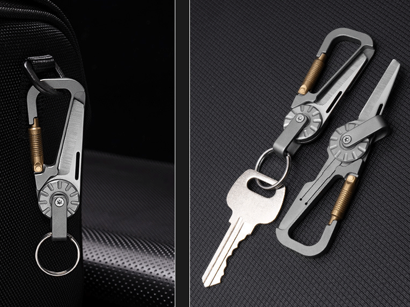 EDC Titanium Folding Mini Knife Keychain Tool Portable Blade Outdoor ...