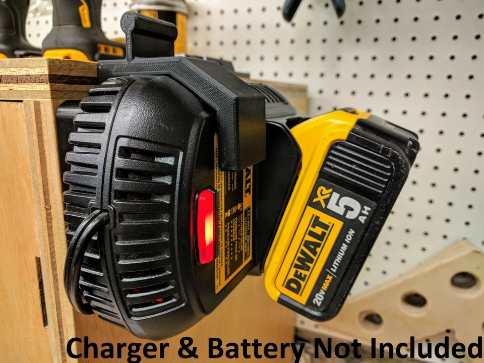 Wall Mount for DeWalt DCB101 Charger with Optional 20v Max Battery ...