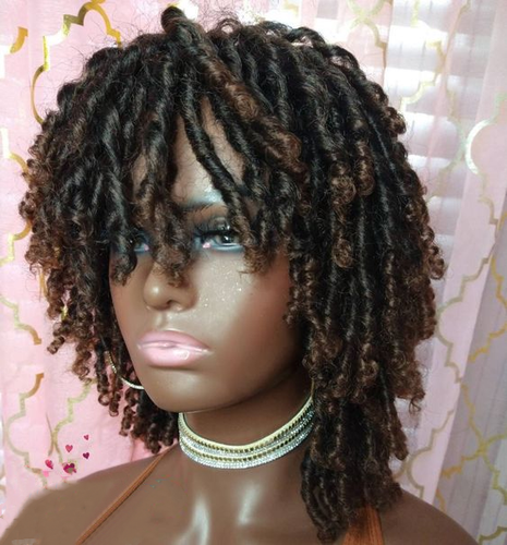 Soft Locs Spring Curl Wig Synthetic Hair Ombre 1b/30 Faux Dreadlocks ...