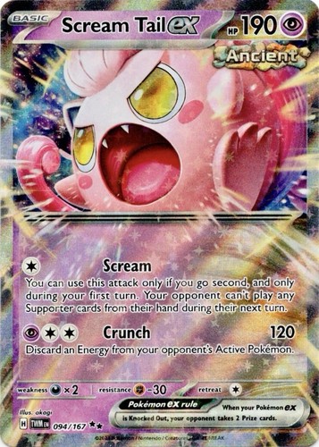Pokemon TCG: Scream Tail EX 094/167 SV: Twilight Masquerade Double Rare ...