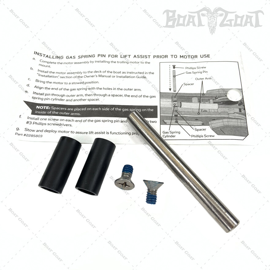 Minn Kota Lift Assist Gas Spring Pin Hardware Kit - Ultrex / Fortrex ...