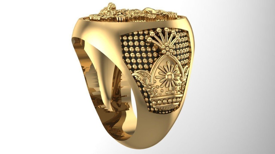 Imperial Lion & Sun Ring,Majestic -Pahlavi-Dynasty-Persia-Persian-Ring ...