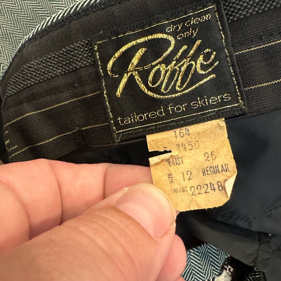 Vintage Roffe Ski Pants Green Herringbone Print Size 25 Waist 70s ...