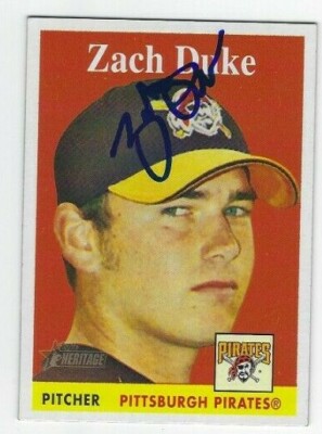Zach Duke Autographed 2007 Topps Heritage Signed Card #253 Pittsburgh ...