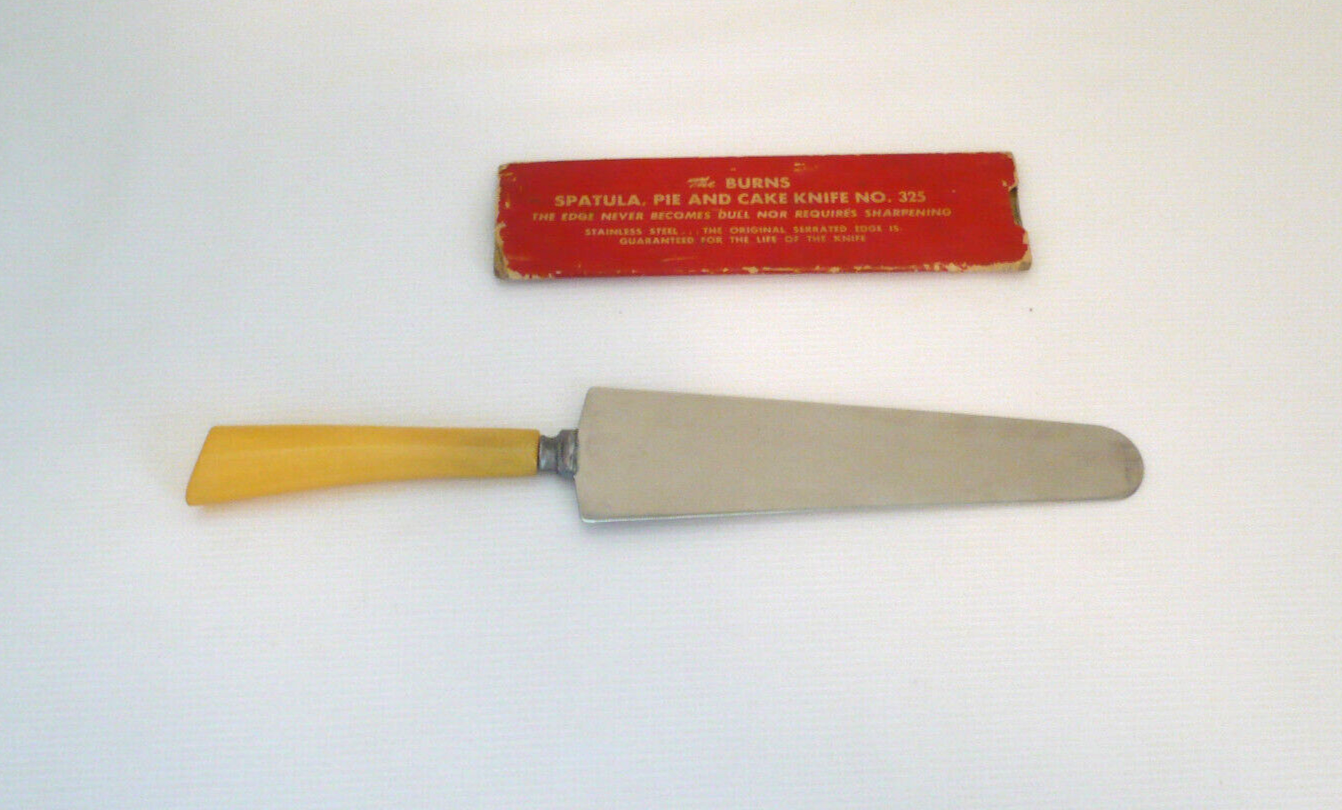 Vintage The Burns Spatula, Pie & Cake Knife #325 w/Cardboard Sleeve | eBay