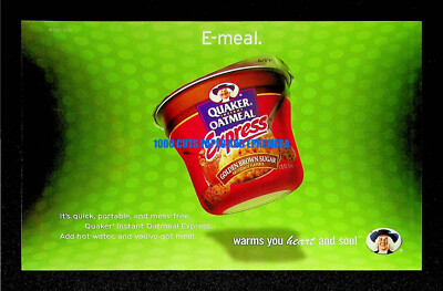 Quaker Oatmeal Brown Sugar Express Cups 2002 Print Magazine Ad Poster ...