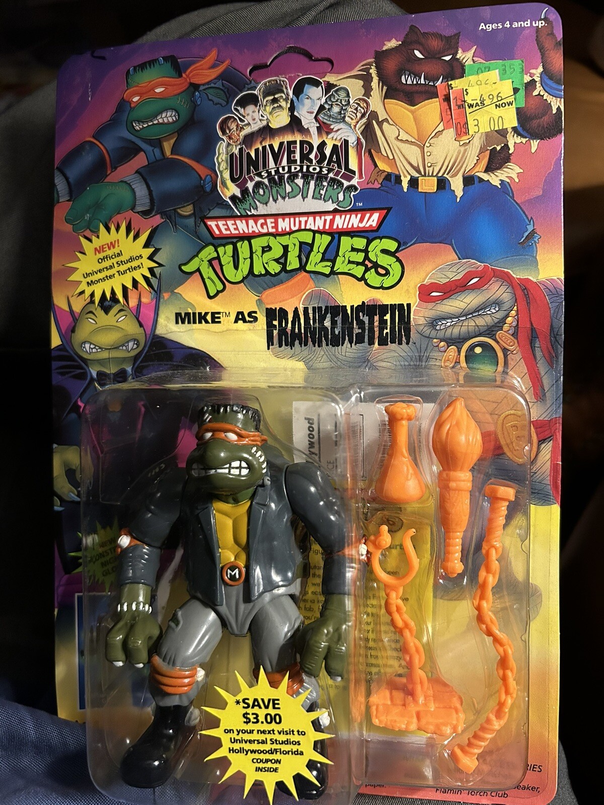 Mike as Frankenstein TMNT Orange Weapons Universal Studio Monsters New UNPUNCHED | eBay