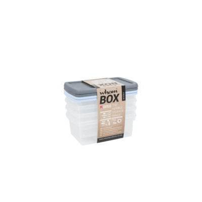 CLEAR STORAGE BOXES 6.7L - WHAM CONTAINERS WITH LIDS STACKABLE STRONG ...