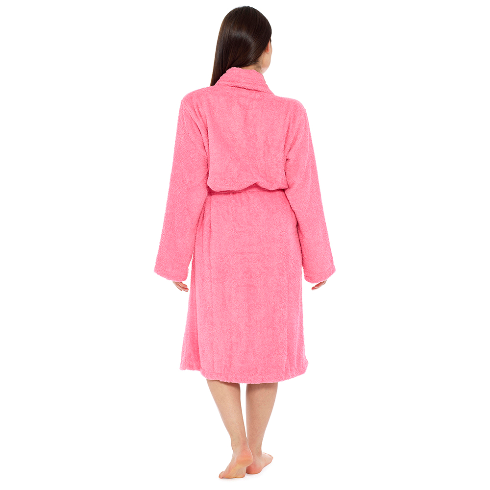 Ladies COTTON TOWELLING ROBE Dressing Gown,Robe With Pockets, LN566 ...