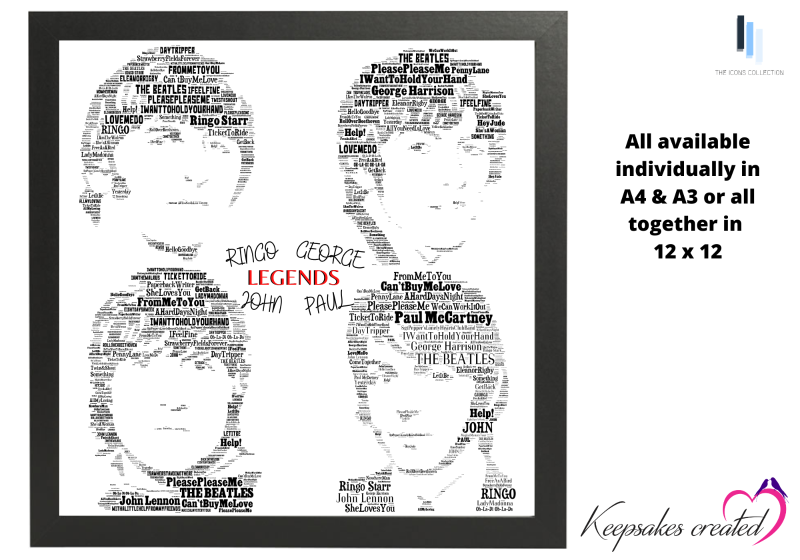 The Beatles Fab Four Portraits in songs Memorabilia/Collectable/Gift | eBay