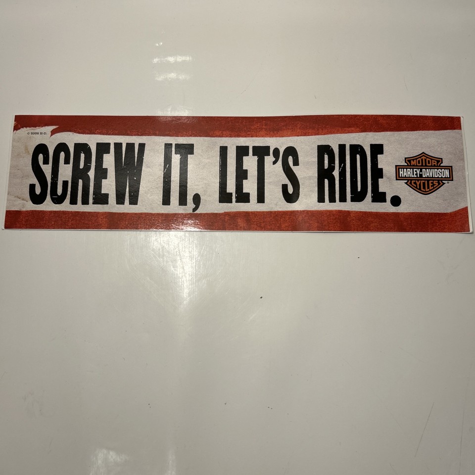 Harley-Davidson Bumper Sticker “Screw It, Let’s Ride” 11”x3” 2008 | eBay
