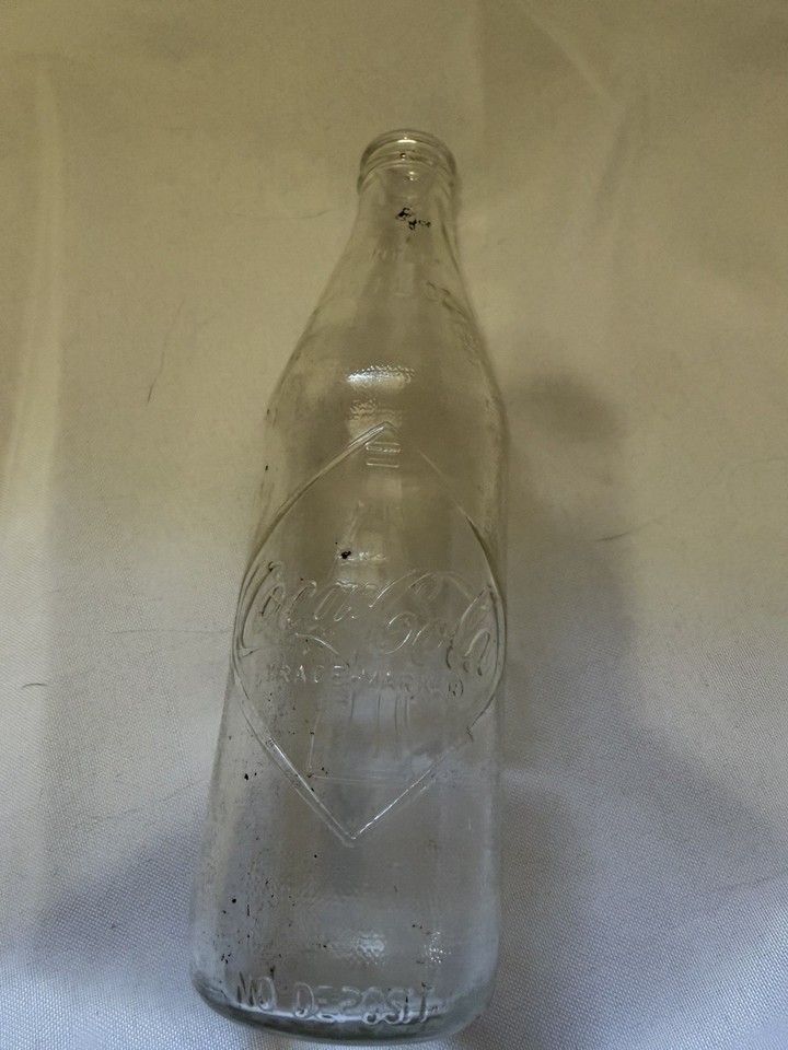 Vintage Coca-Cola Embossed Glass Bottle – Clear – Diamond Logo – No ...