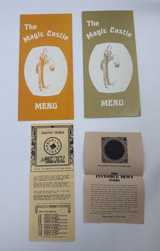 Vintage The Magic Castle Restaurant Hollywood CA Menu Lot | eBay UK