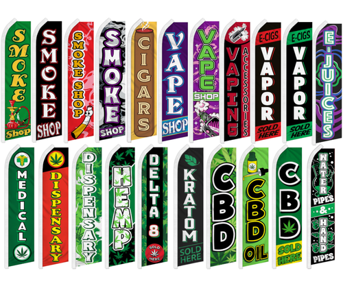 Smoke Shop Advertising Swooper Flutter Feather Flag Vape Shop CBD Cigar ...