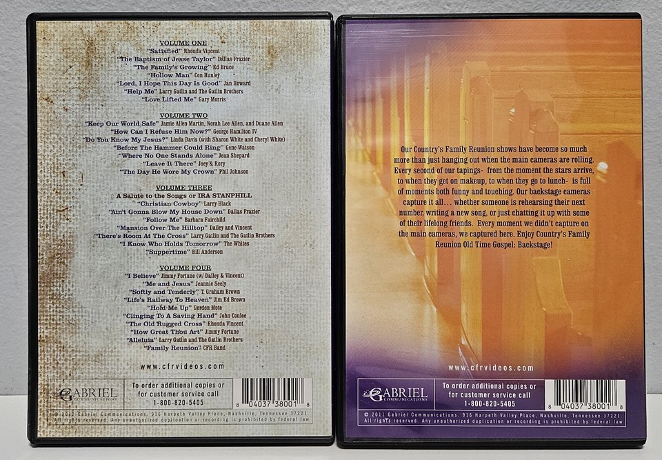 Country's Family Reunion Old Time Gospel (4 DVDs) & Backstage (DVD ...