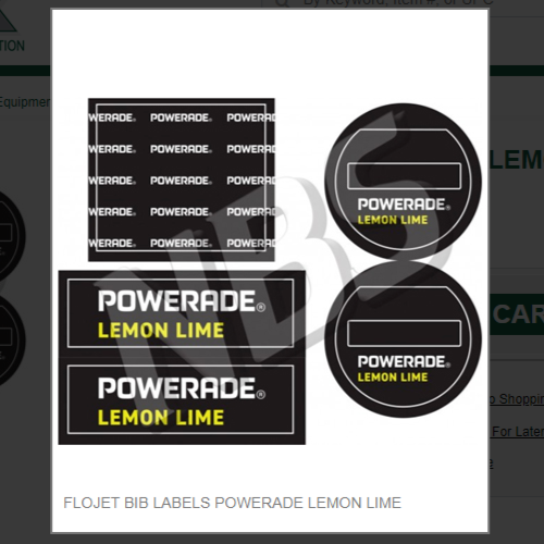 FLOJET BIB LABELS POWERADE LEMON LIME # CP021067 | eBay