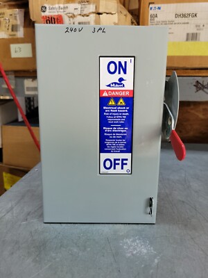 1- Midwest Safety Switch Model MGU321 30 AMP 240V 3Ø- EXCELLENT SHAPE ...