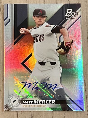 2019 Bowman Platinum #TOP-56 Card Top Prospect Matt Mercer AUTO RC ...