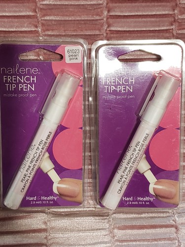 2x- Nailene French Tip Pen 61023 Pearl Pink Mistake Proof Pen Hard And ...