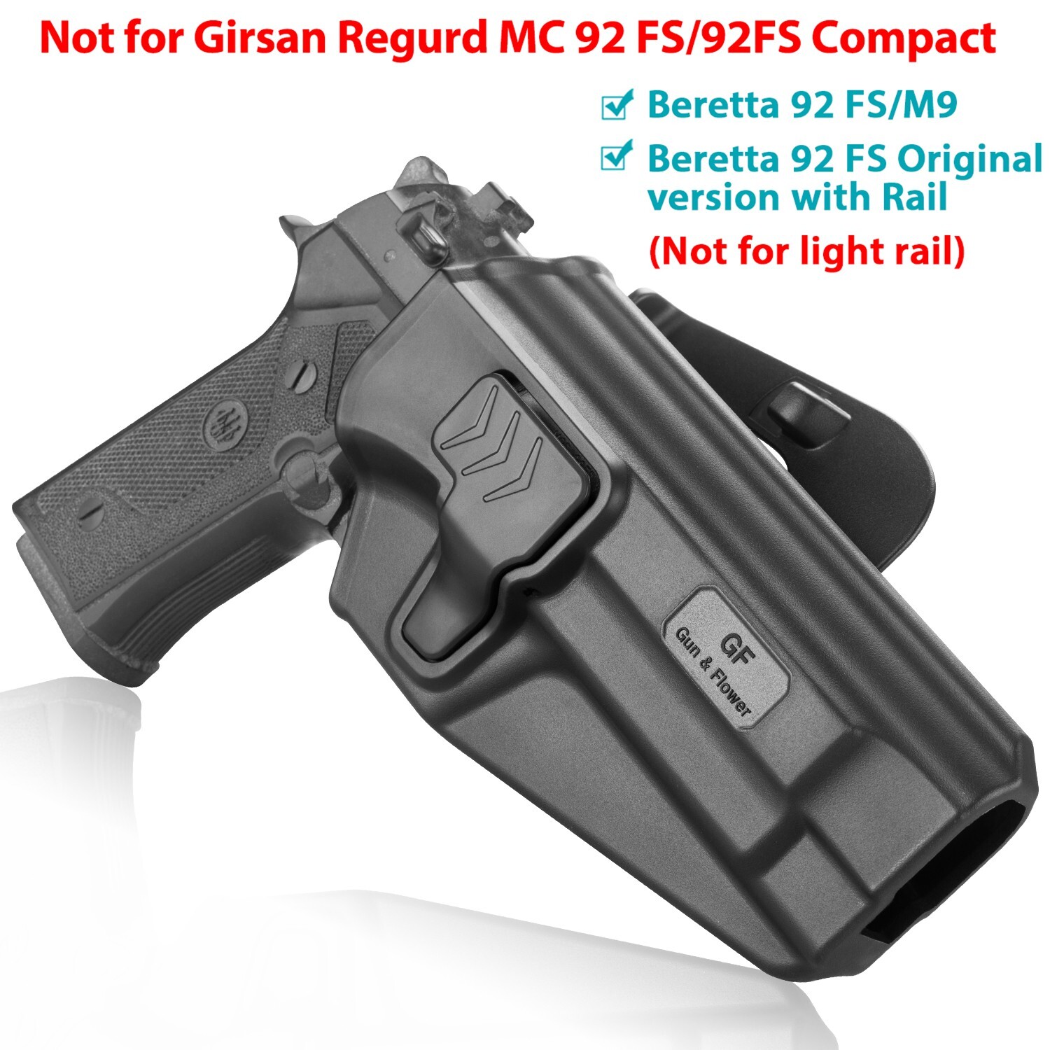 Beretta 92FS Holster, OWB Holster Fit Beretta 92 FS/Beretta M9 Only ...