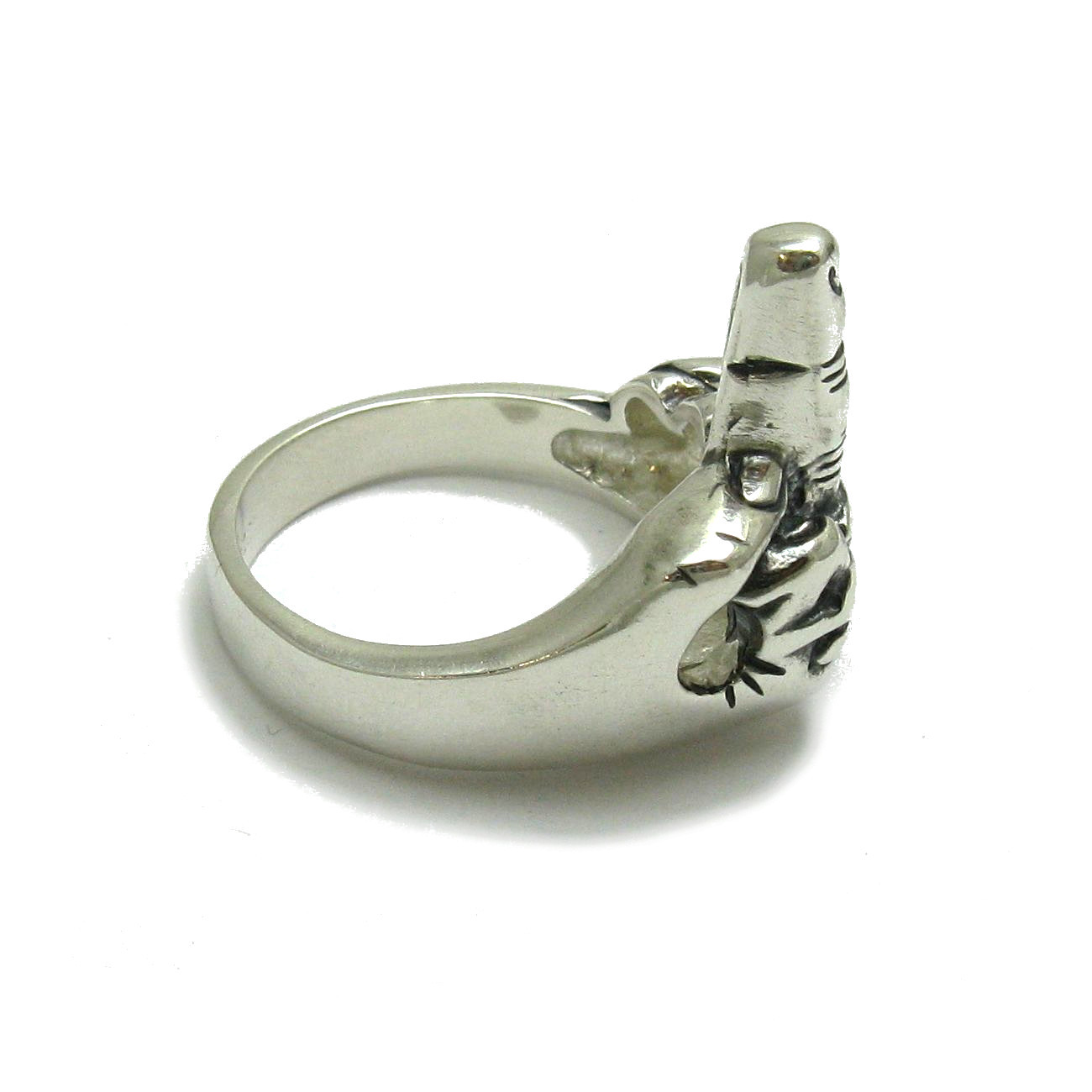 Genuine Sterling Silver Biker Ring Solid 925 Middle Finger Perfect ...