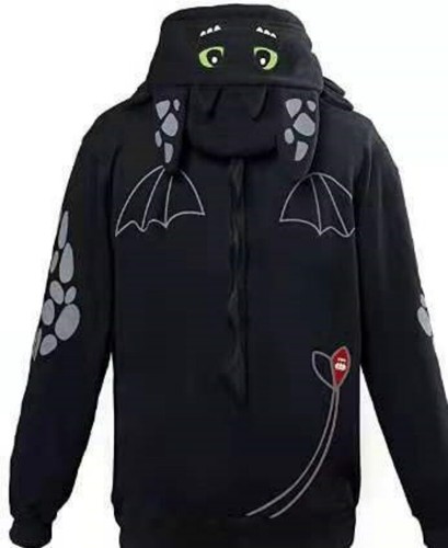 Adult Dragon Toothless & White Furry Pullover Hoodie Cosplay Sweatshirt ...