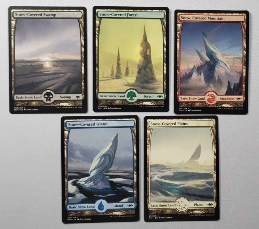 4 Of Each Snow Coved Basic Land MH1 Near Mint | eBay