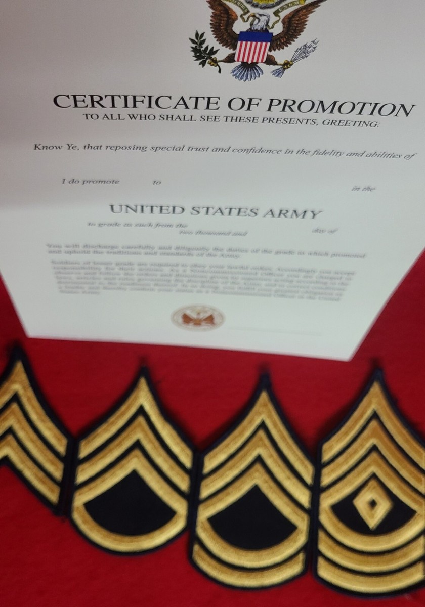 Us Army Promotion Certificate Template Military Order Honor
