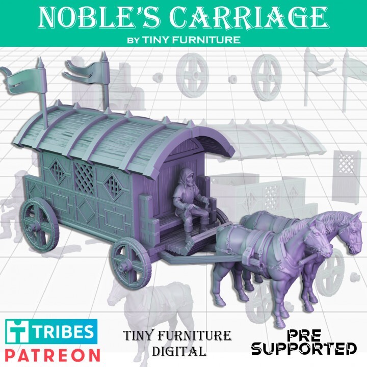 28mm Noble's Carriage Dragons DnD D&D Village Market Stall Stable ...
