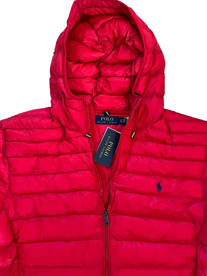 Red Polo Puffer Jacket Winter Ralph Lauren Insulated Water Packable ...