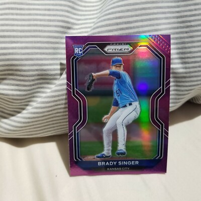 Brady Singer 2021 Prizm Baseball Purple Prizms Tier II Rookie Card #114 ...